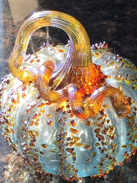 Walker And Bowes Hand Blown Glass Pumpkin 2009 From The Bagi Glass