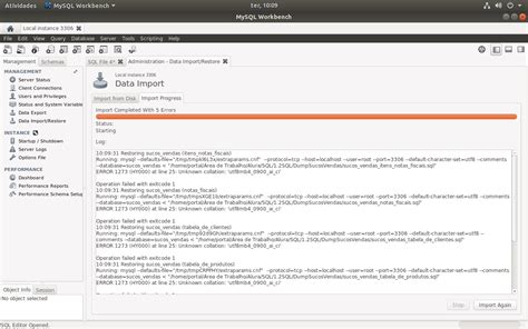 Problema Na RestauraÇÃo E ImportaÇÃo Dos Dados Consultas Sql