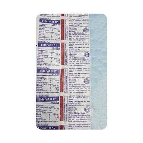 Buy Eldervit B 12 Combination Pack Injection 1 S Online At Upto 25 Off