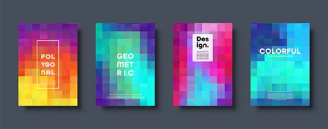 사각형과 다각형 추상적 배경 다채로운 그라데이션 디자인 낮은 폴리 기하학적 사각형 모양 현대 배너 벡터 일러스트레이션 3차원 형태에 대한 스톡 벡터 아트 및 기타 이미지