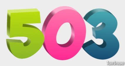 503 Text Effect and Logo Design Number