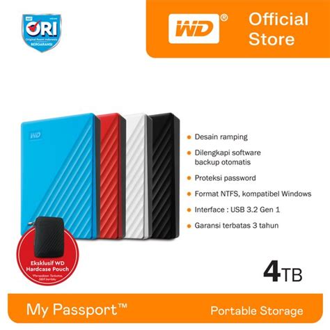 Jual Wd My Passport 4tb Hd Hdd Hardisk Eksternal External 25 Usb 30