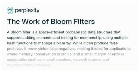 The Work Of Bloom Filters