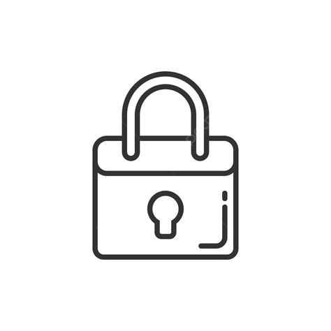 Flat Style Locker Icon With Padlock Password Vector Illustration Vector Technology Outline
