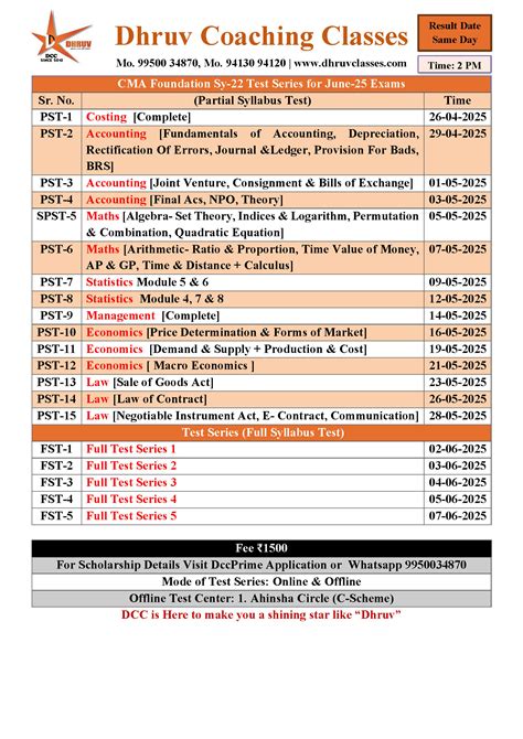 Best Cma Test Series Foundation Inter And Final Dcc