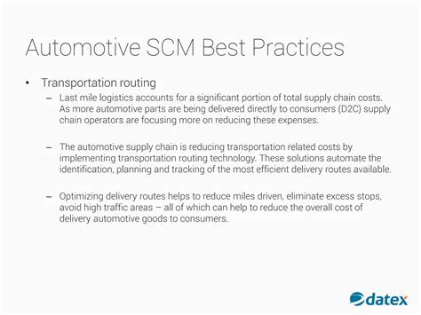Supply Chain Logistics Basics The Automotive Supply Chain PPT