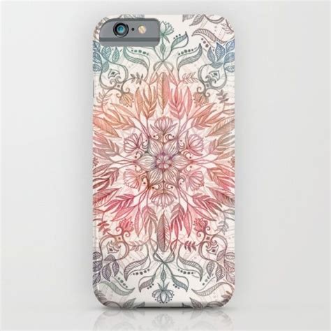 Autumn Spice Mandala In Coral Cream And Rose Iphone And Ipod Case By