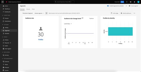 プロファイルダッシュボード Adobe Experience Platform
