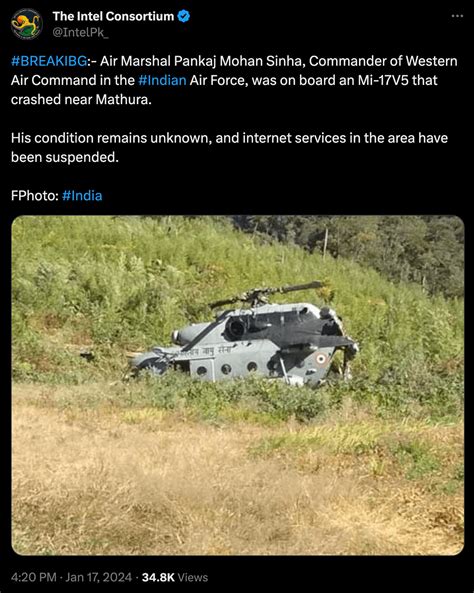 Fact Check Old Image Of Iaf Chopper Crash Circulated With False Claim