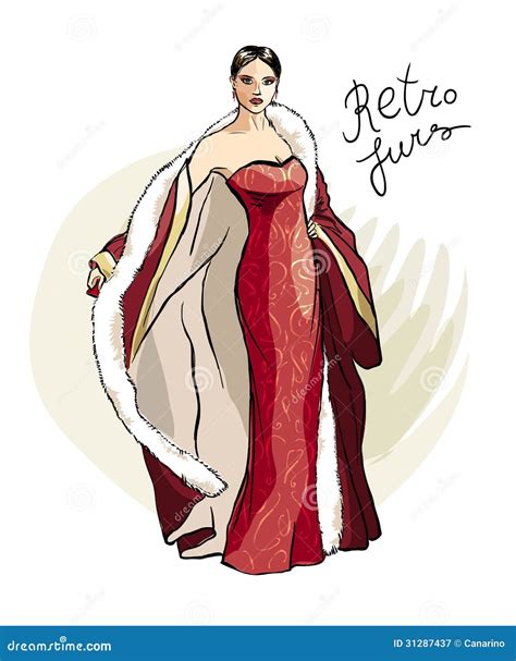 Vector Illustration Of Fashion Model In Retro Style Stock Vector