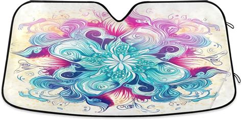 Gzhjmy Mandela Pattern Car Windshield Sun Shade Foldable Sun Shield