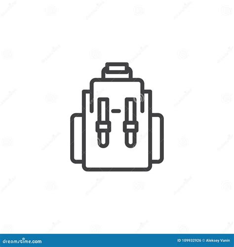 Backpack Outline Icon Stock Vector Illustration Of Perfect 109932926