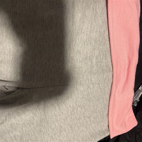 Shein Pink And Grey Leggings Flare Casual Leggings Depop