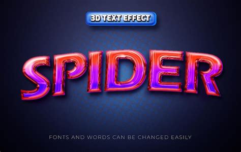 Premium Vector Spider Glossy 3d Editable Text Effect Style