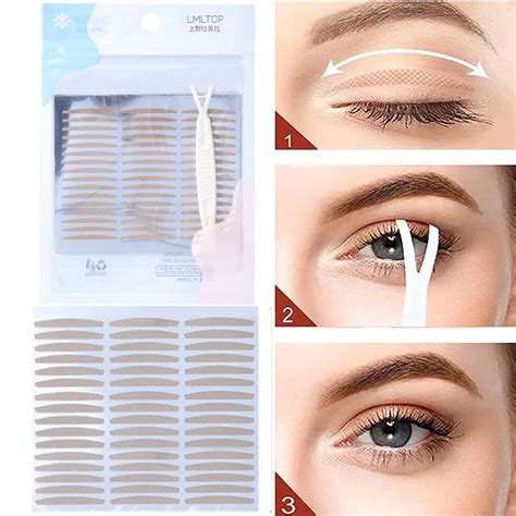 120 Stickers Natural Invisible Double Eyelid Patches Lace Mesh Skin Tone Eyeliner Patch