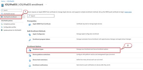 configure account driven user enrollment in intune