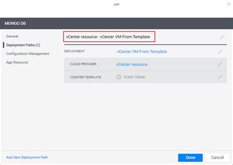 Add A VCenter App Template CloudShell Help