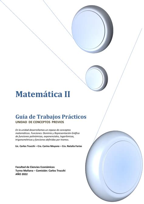 Guía de Ejercicios Matemática II Matemtica II GuÌa de Trabajos Pr