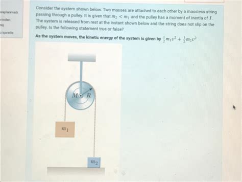 Solved Consider The System Shown Below Two Masses Are Chegg