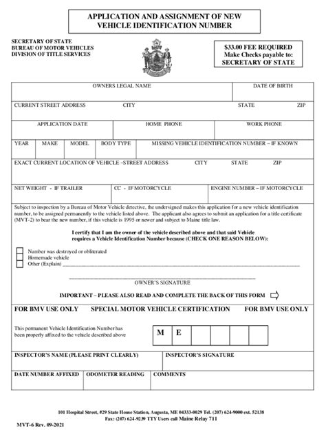 2021 2024 Form ME MVT 6 Fill Online Printable Fillable Blank PdfFiller