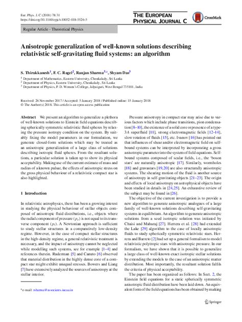 Pdf Anisotropic Generalization Of Well Known Solutions Describing
