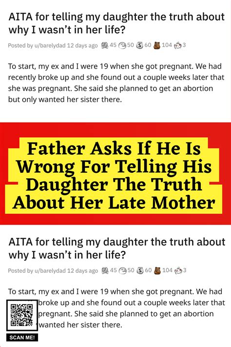 Father Asks If He Is Wrong For Telling His Daughter The Truth About Her