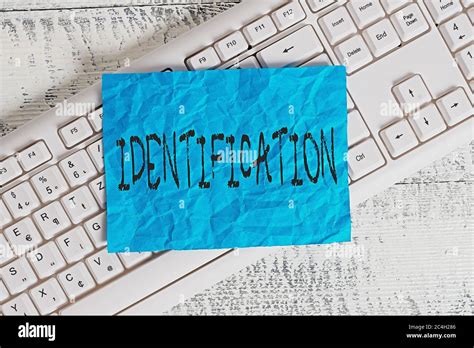 Text Sign Showing Identification Business Photo Text An Action Or Procedure To Identify Someone