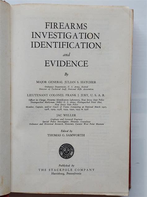 Firearms Investigation Identification And Evidence Forensics Crime