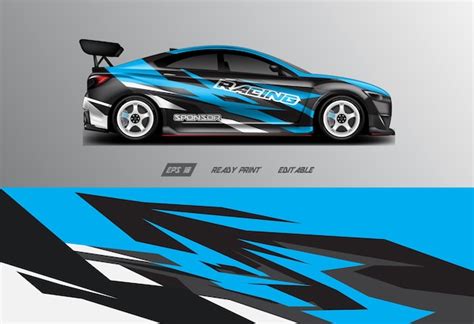 Fundo de corrida de vetor de design de envoltório de carro Vetor Premium