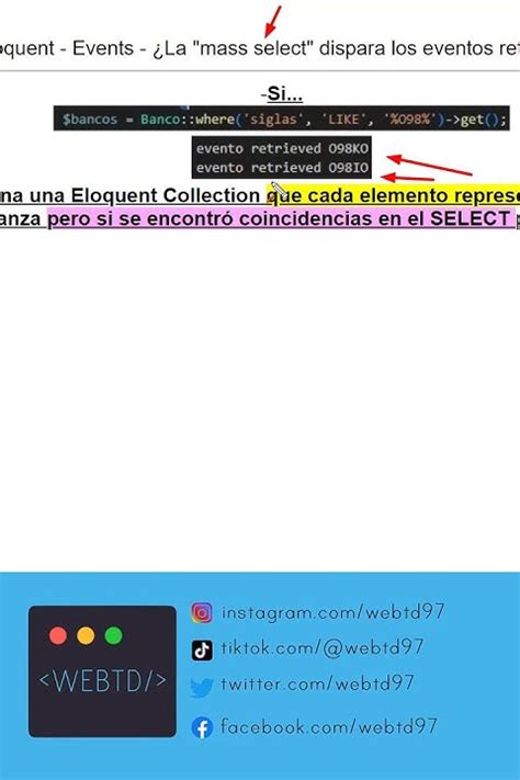 eventos en laravel orm eloquent eloquent laravel select sql