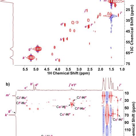 A 1 H 13 C Hsqchsqc Dept 2d Nmr And B 1 H 13 C Hmbc 2d Nmr Of