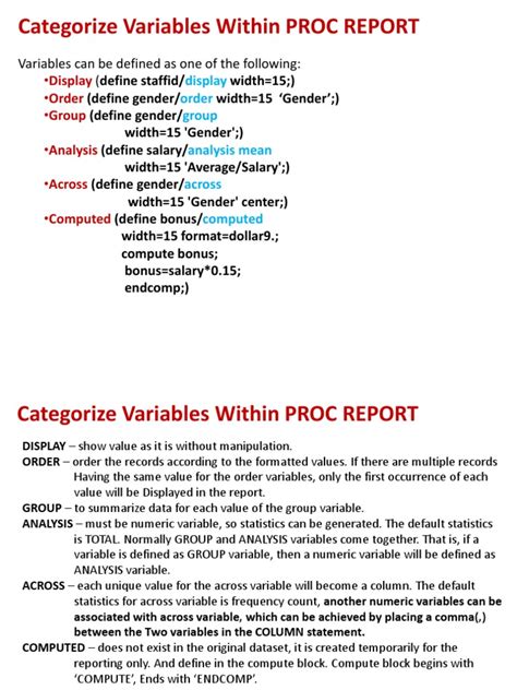 Sas Notes Part 7 Pdf Sas Software Categorical Variable