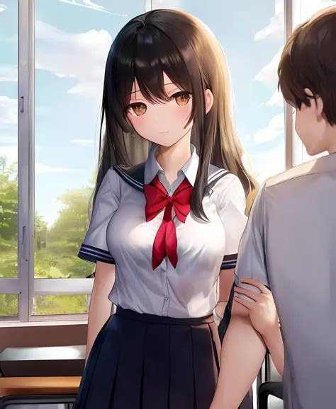 傑作 最高品質 1顔のない少年13胸を掴む男の子111女の子 学生服12 Seaart Ai