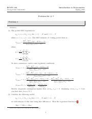 Understanding Econometrics Pooled OLS And First Differences Course Hero