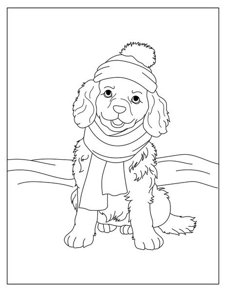 5+ Hundred Christmas Puppy Coloring Page Royalty-Free Images, Stock ...