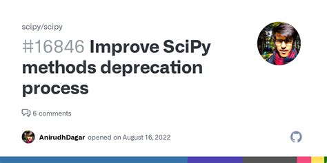 Improve Scipy Methods Deprecation Process · Issue 16846 · Scipyscipy