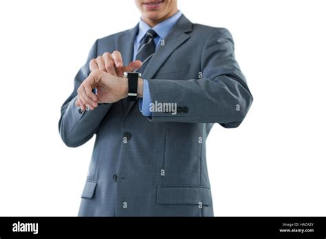 Businessman Checking His Smart Watch Stock Photo Alamy