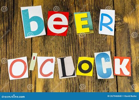 Beer Oclock Time Local Pub Bar Neighborhood Party Sign Stock Photo Image Of Typography Family