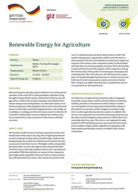 Renewable Energy For Agriculture Energypedia