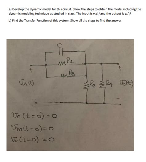 Solved A Develop The Dynamic Model For This Circuit Show Chegg Com