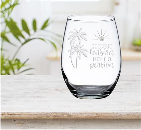 Personalized Retirement Wine Glass Wine Glass Retirement Ts