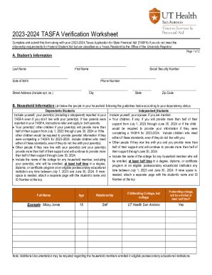 Fillable Online Students Uthscsa Texas Application For State Financial