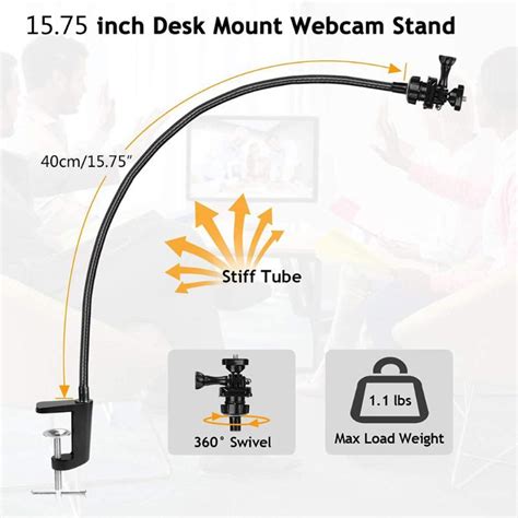 Camera Bracket With Enhanced Desk Jaw Clamp Flexible Gooseneck Stand