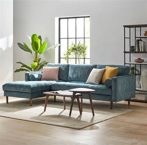 Navy Blue Velvet Sofa Living Room Cabinets Matttroy