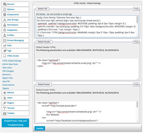 Html Emails Simplepress