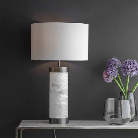 Compass Table Lamp In Bronze With Alabaster Tigermoth Lighting