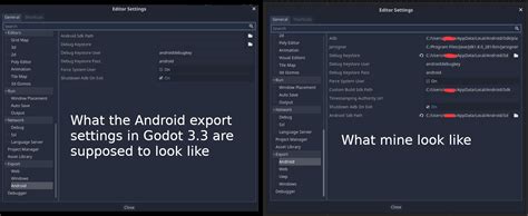 Android Export Settings In Editor Settings Dont Match Documentation