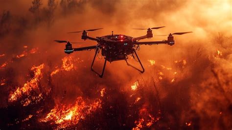 Autonomous Aicontrolled Firefighting Drones Delivering Water And Extinguishing Fires Drones
