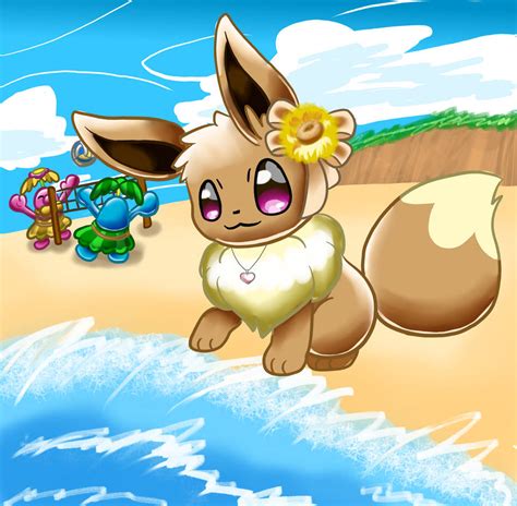 Summertime Eevee Beach By Sophie31802 On Deviantart