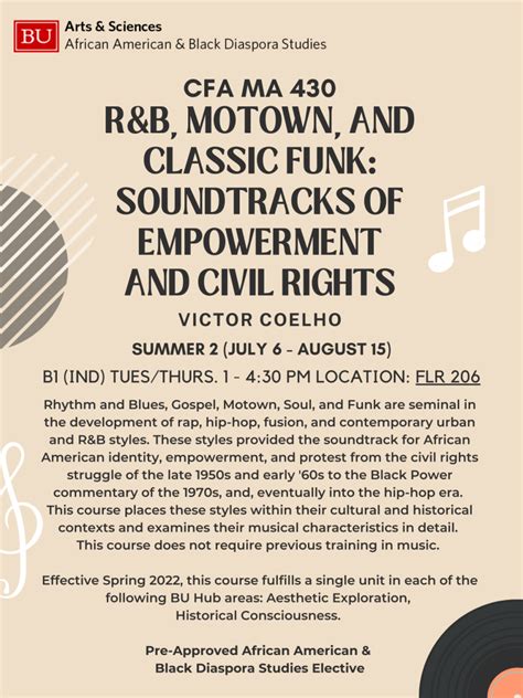 Course Spotlight Cfa Ma 430 Randb Motown And Classic Funk African